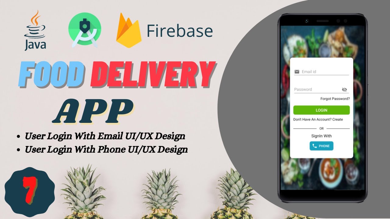 FOOD DELIVERY APP || User Login With Phone UI/UX Design || Java ...