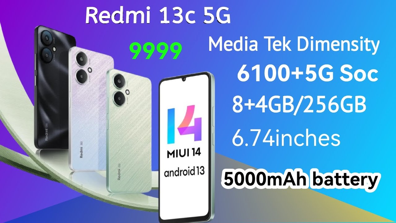 Redmi 13c 5G Price in india 8+256GB 5000mAh battery - YouTube