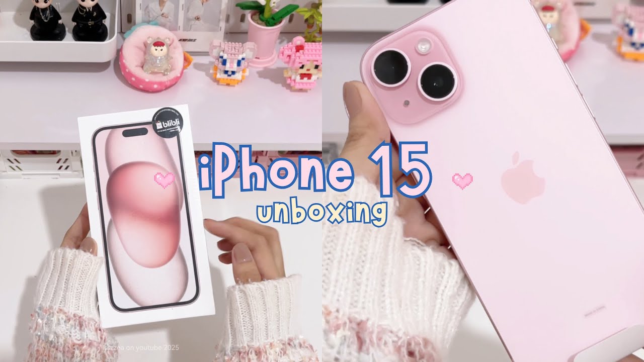 iPhone 15 pink ⋆｡♡˚ unboxing + camera test ᯓᰔ - YouTube