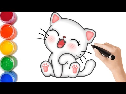 How to draw cat | how To Draw cute cat easy | how to draw cute animals ...