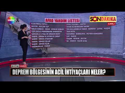 Deprem Acil İhtiyaç Listesi #showanahaber# #geçmişolsuntürkiyem#