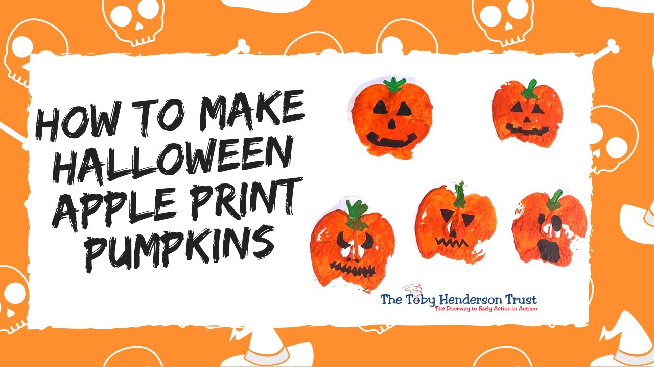 How to make apple print pumpkins - YouTube
