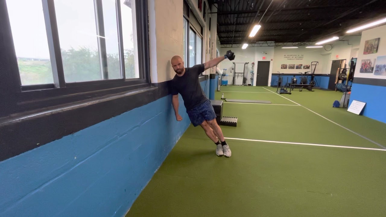 Wall Lean Single Arm DB Lateral Raise - YouTube