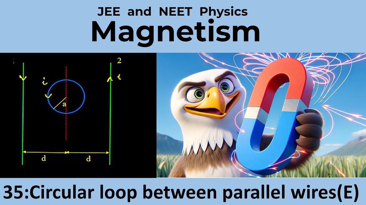 35. Magnetism | Circular loop between parallel wires - Example | IIT ...