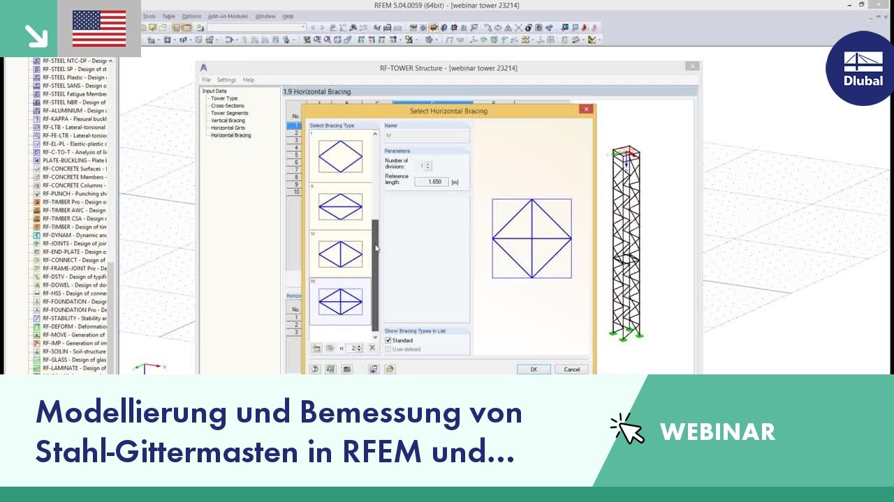 [EN] Webinar: Modellierung und Bemessung von Stahl-Gittermasten in RFEM ...
