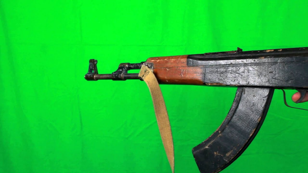 ak-47 pull out holding the trigger - HD green screen footage - YouTube