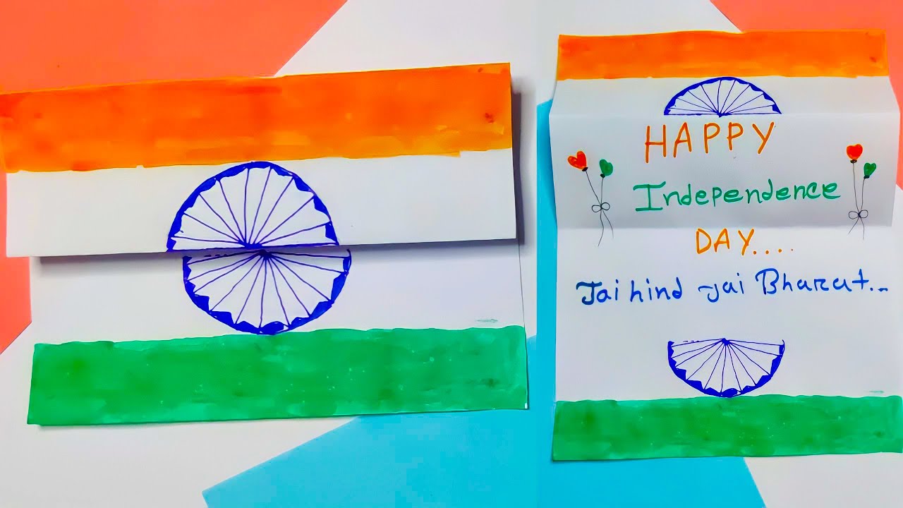 Handmade Independence Day Card | Happy Independence Day Card making ...
