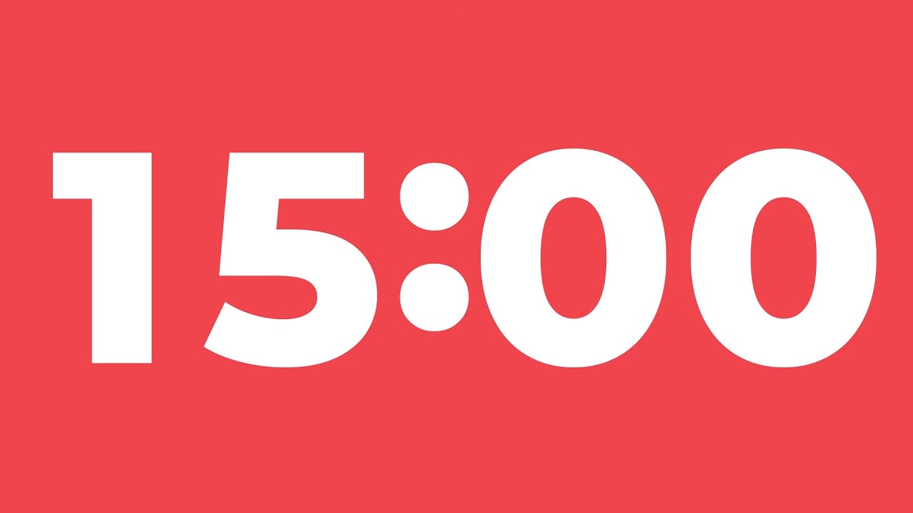 15 Minute Timer Without Music | 15 Minute Countdown | 15 Minute ...