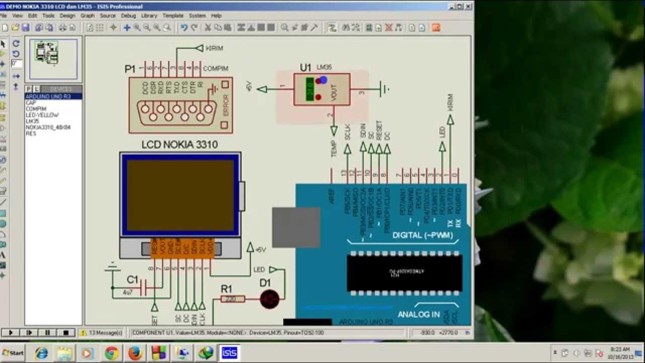 Digital Thermometer using Arduino UNO R3, Processing and Proteus - YouTube