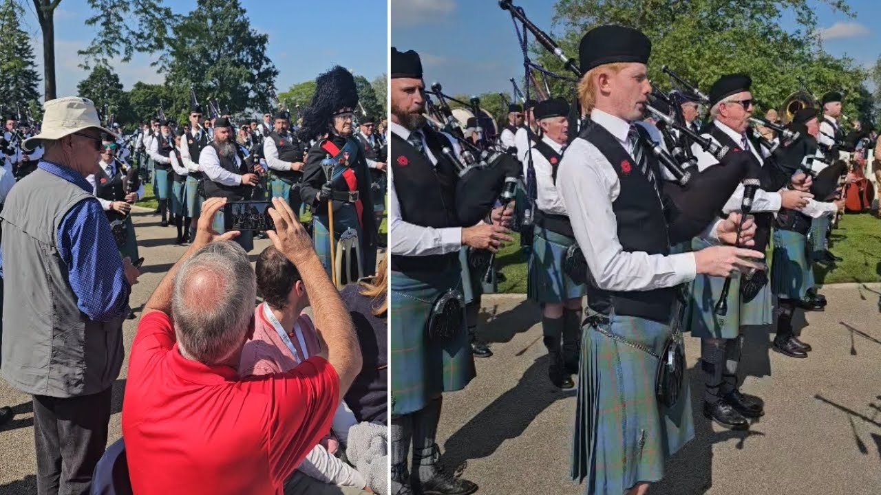 Utah Pipe Band performs at D-Day anniversary memorial in France - YouTube