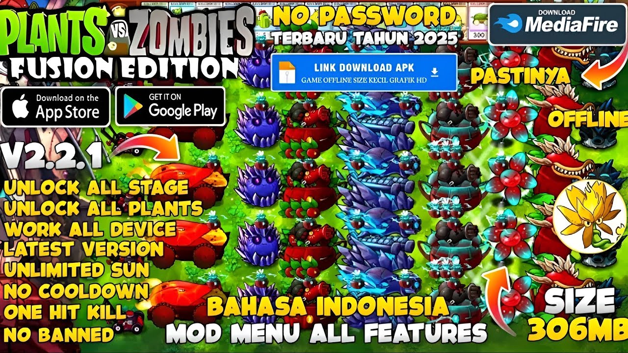 PVZ Fusion Mod Apk Bahasa Indonesia Versi2.2.1 - Plants Vs Zombies ...