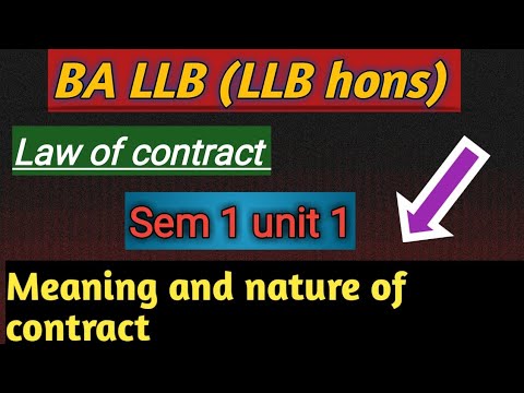 Meaning and Nature of Contract ! PART 1 ( LLB hons) - YouTube