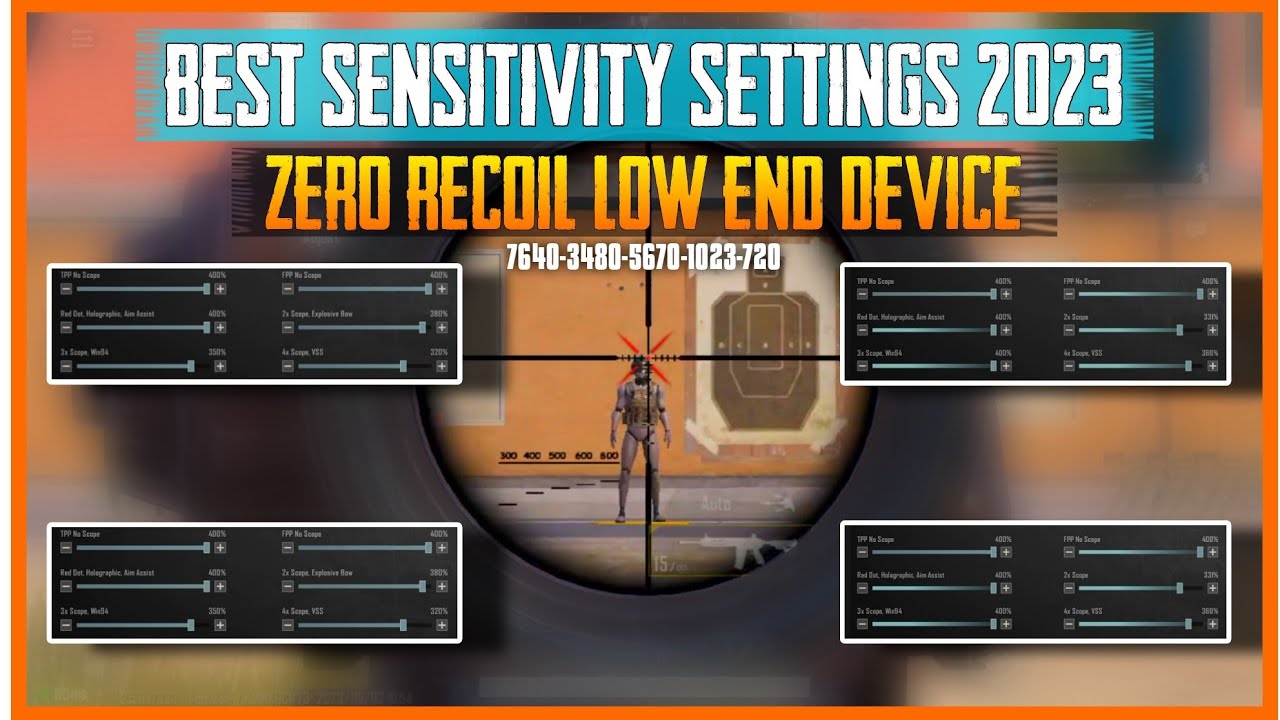 NEW BGMI BEST SENSITIVITY SETTINGS 2023 | LOW END DEVICE ZERO RECOIL ...