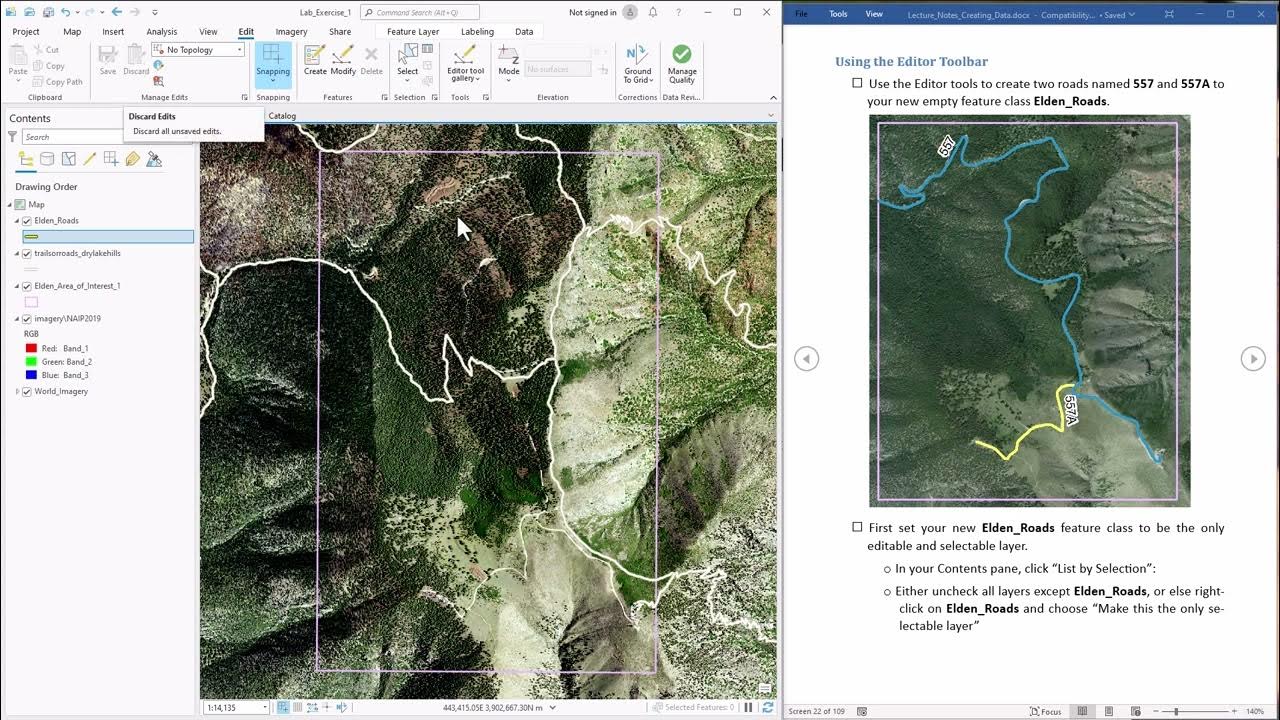 Creating And Editing Data Lab Exercise 1 Using The Sketch Tool To Create Polylines In Arcgis