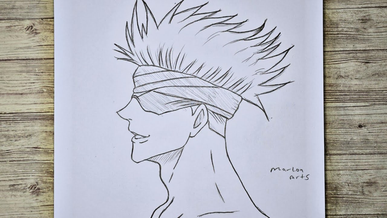 How to draw Gojo step by step | Gojo Satorufrom JJK | easy anime ...