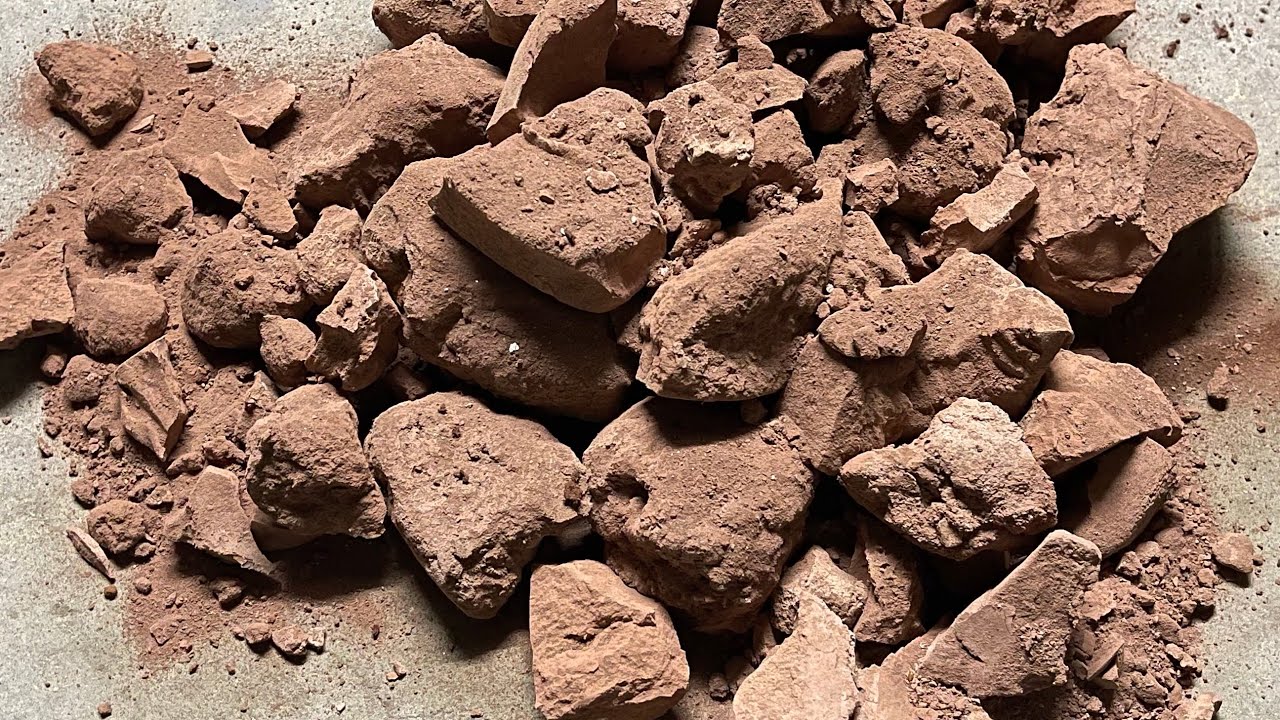 Pure Red Dirt ️ Mini Chunks Crumbles on Floor Relaxing Video 🔥 ...