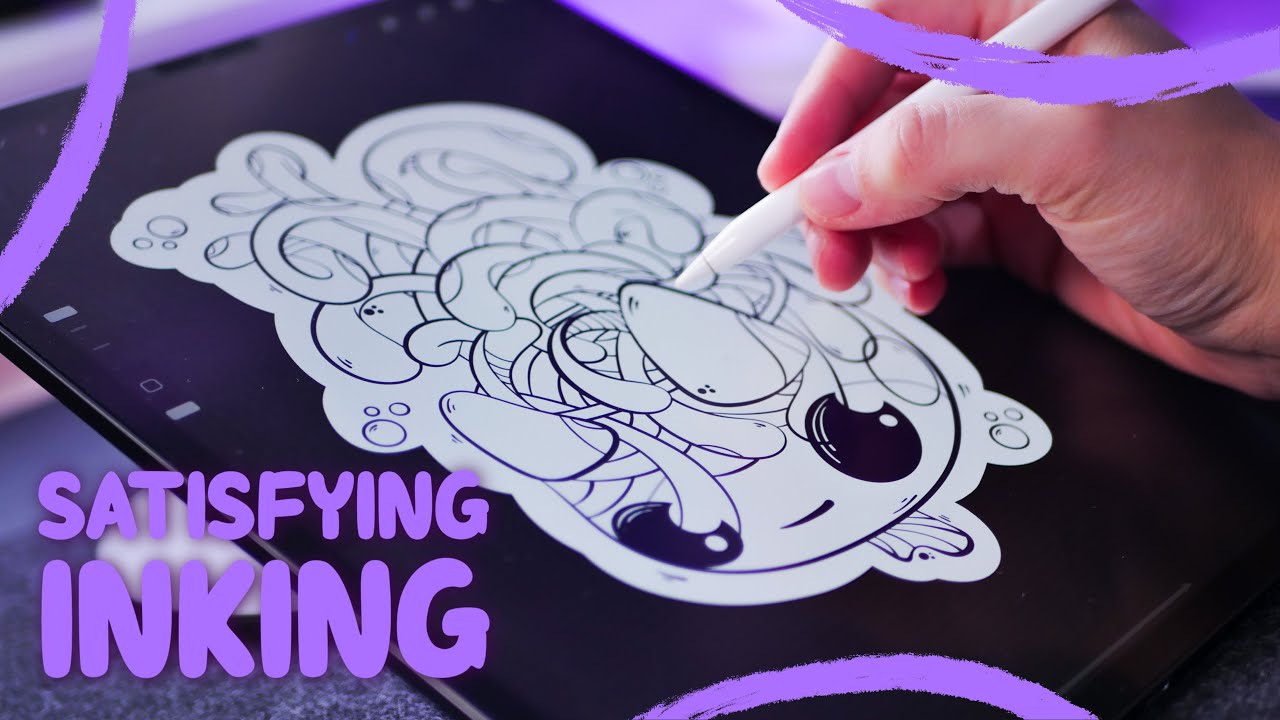 The most Satisfying inking progress on iPad Pro + Procreate - YouTube