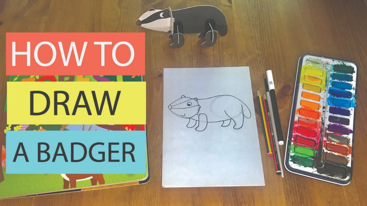 How to draw a badger - YouTube