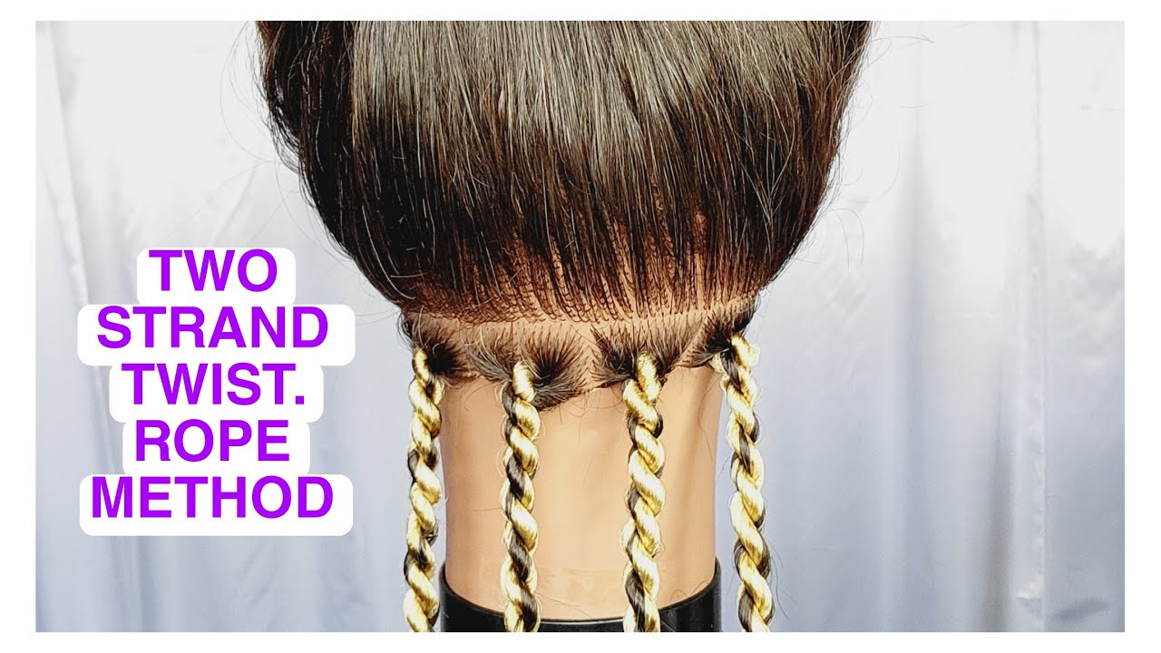 Detailed, how to do a 2 strand twist|rope method - YouTube