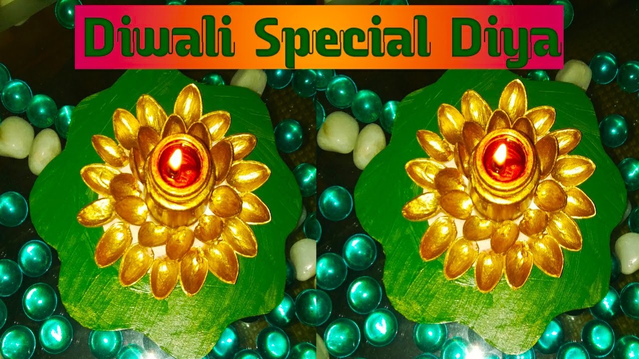 PISTA SHELL CRAFT /DIWALI DECORATION IDEAS /DIWALI SPECIAL DIYA MAKING ...