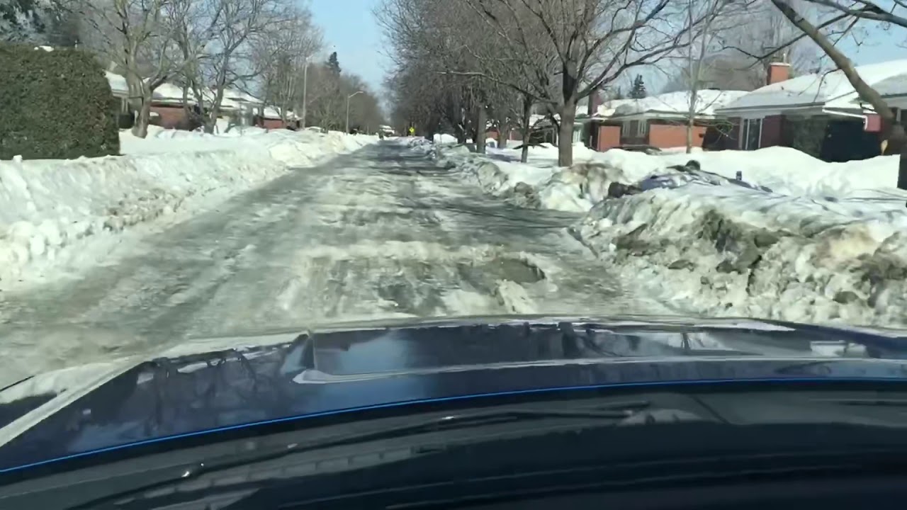 Very Thick Ice Covered Side Roads Ottawa Winter 2019 - YouTube
