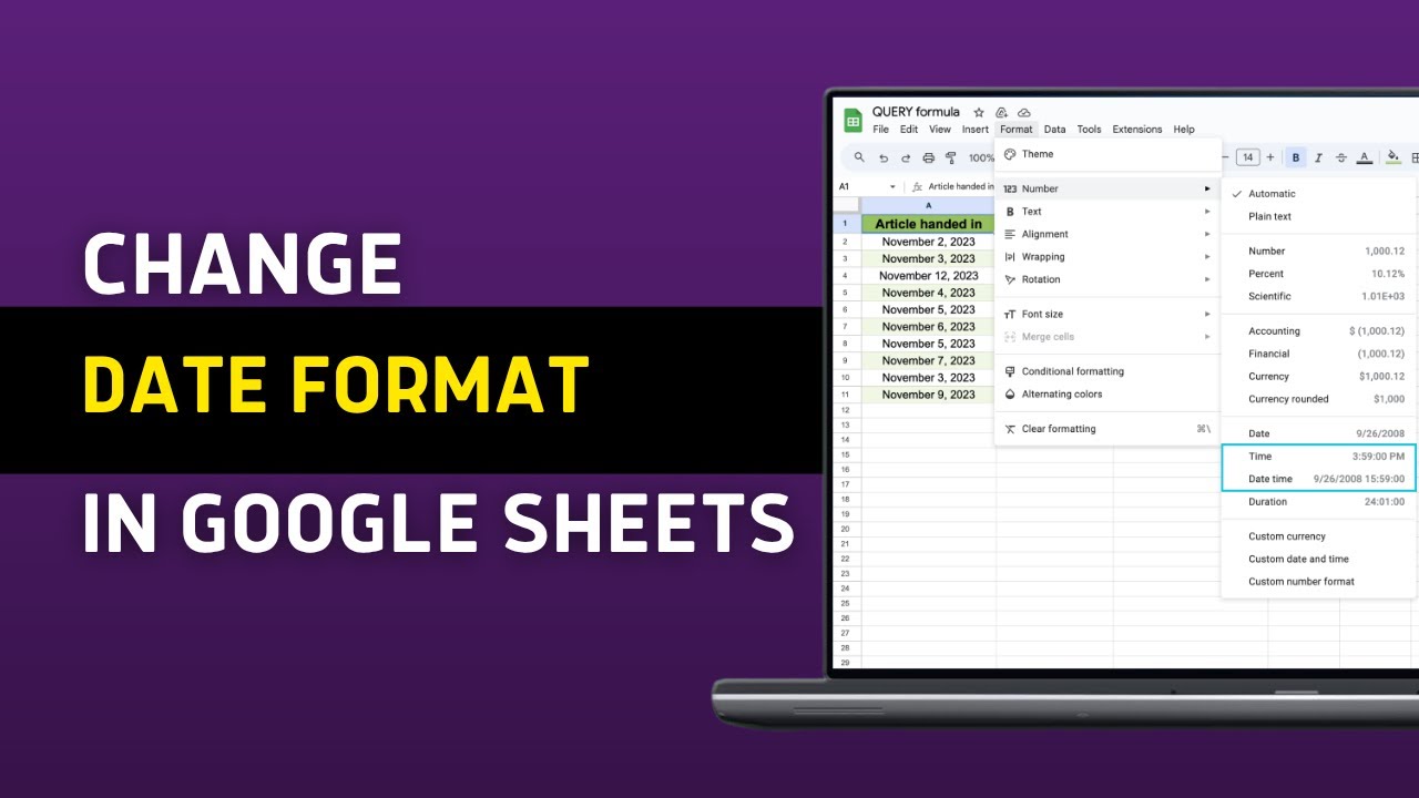 How To Change the Date Format in Google Sheets (2025 GUIDE) - YouTube
