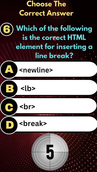 HTML Interview Question | Line Break In HTML | Quiz Question | MCQ ...