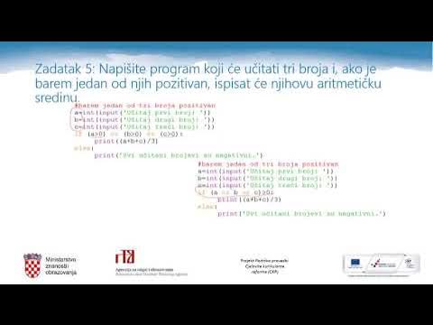 Informatika, 1.r. SŠ - Grananje u Pythonu (zadatci) - YouTube