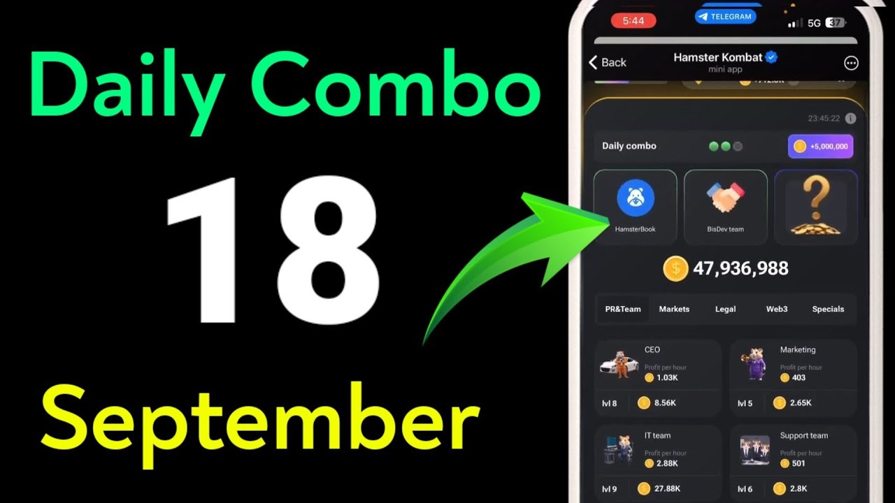 18 September daily combo card Hamster combat | 17 - 18 September daily ...