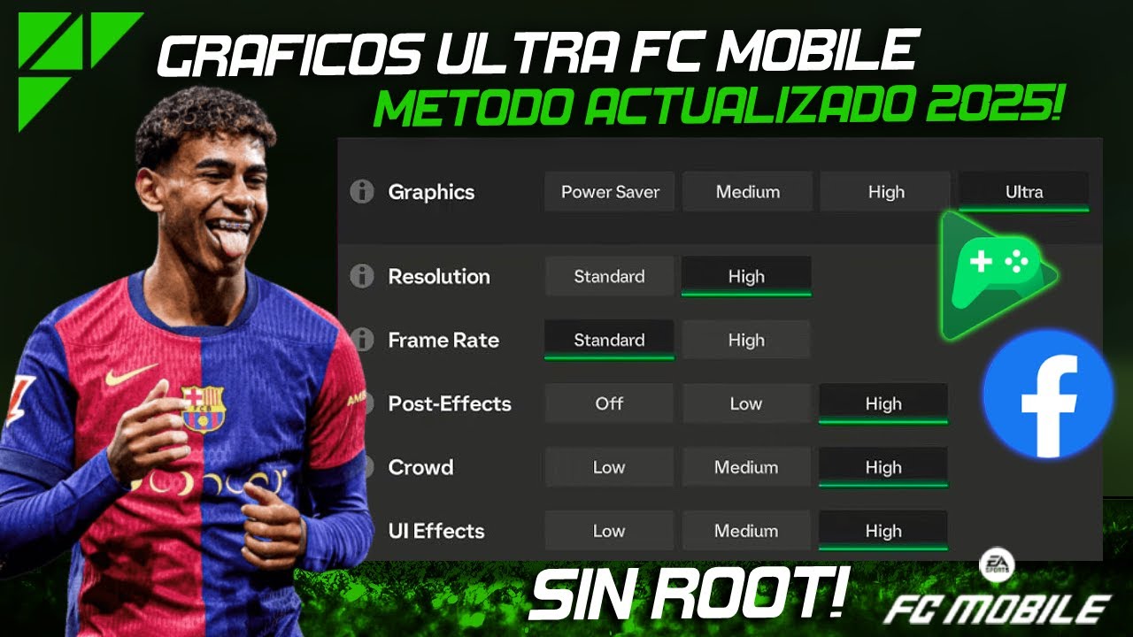 💥 COMO TENER GRAFICOS ULTRA EN FC MOBILE 25 💥 METODO ACTUALIZADO NO ...