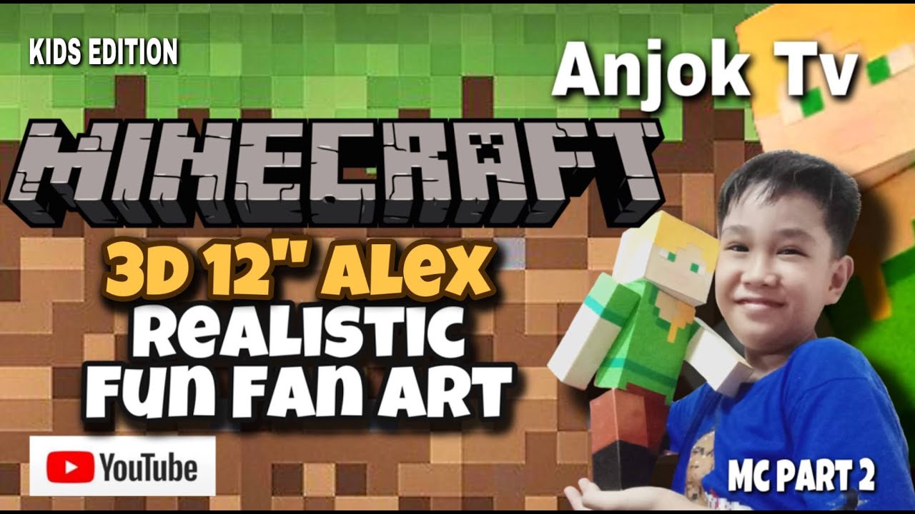 Minecraft Art- Alex 3D 12'' Realistic Figure Fun Fan Art - YouTube