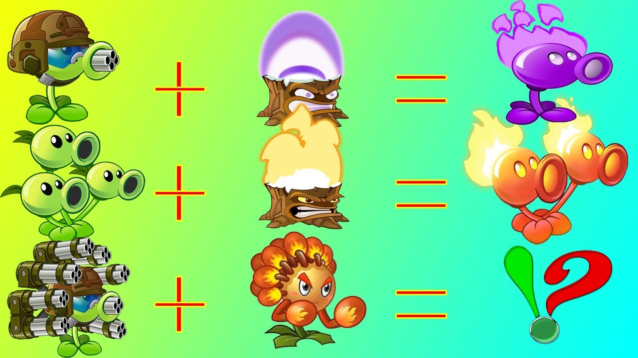 Plants vs Zombies 2 Mod Gatling Pea vs Threepeater vs Match Flower ...