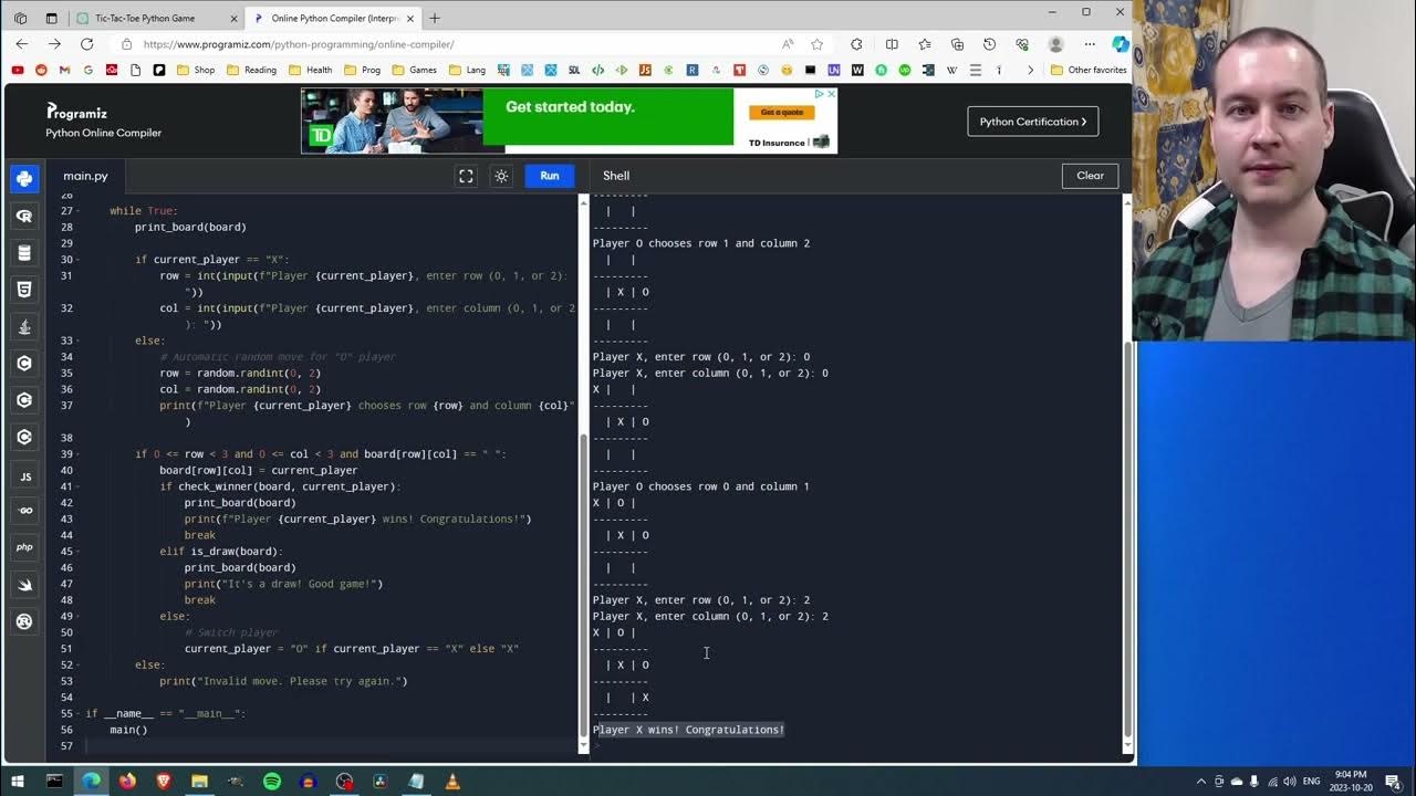 Programming Tic-Tac-Toe in Python with the Help of ChatGPT - YouTube