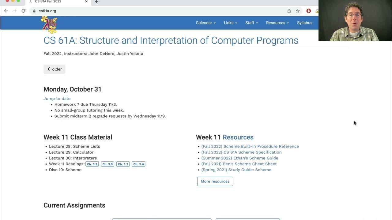 CS 61A Fall 2022 Lecture 28 Announcements - YouTube