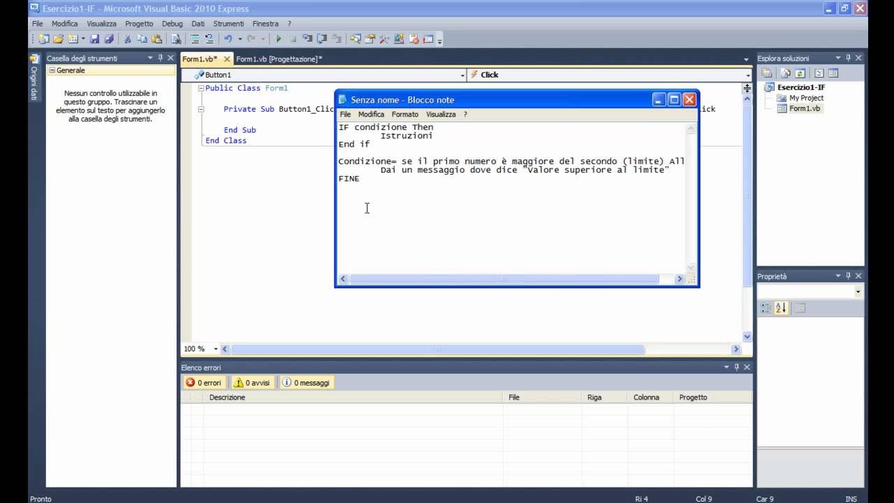 #4 - VBNET - Istruzione IF (parte1 di 2) - Messagebox e Textbox - YouTube