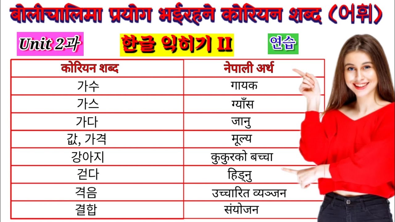 Korean Basic Meaning In Nepali Chapter 2 Korean Text Book Meaning