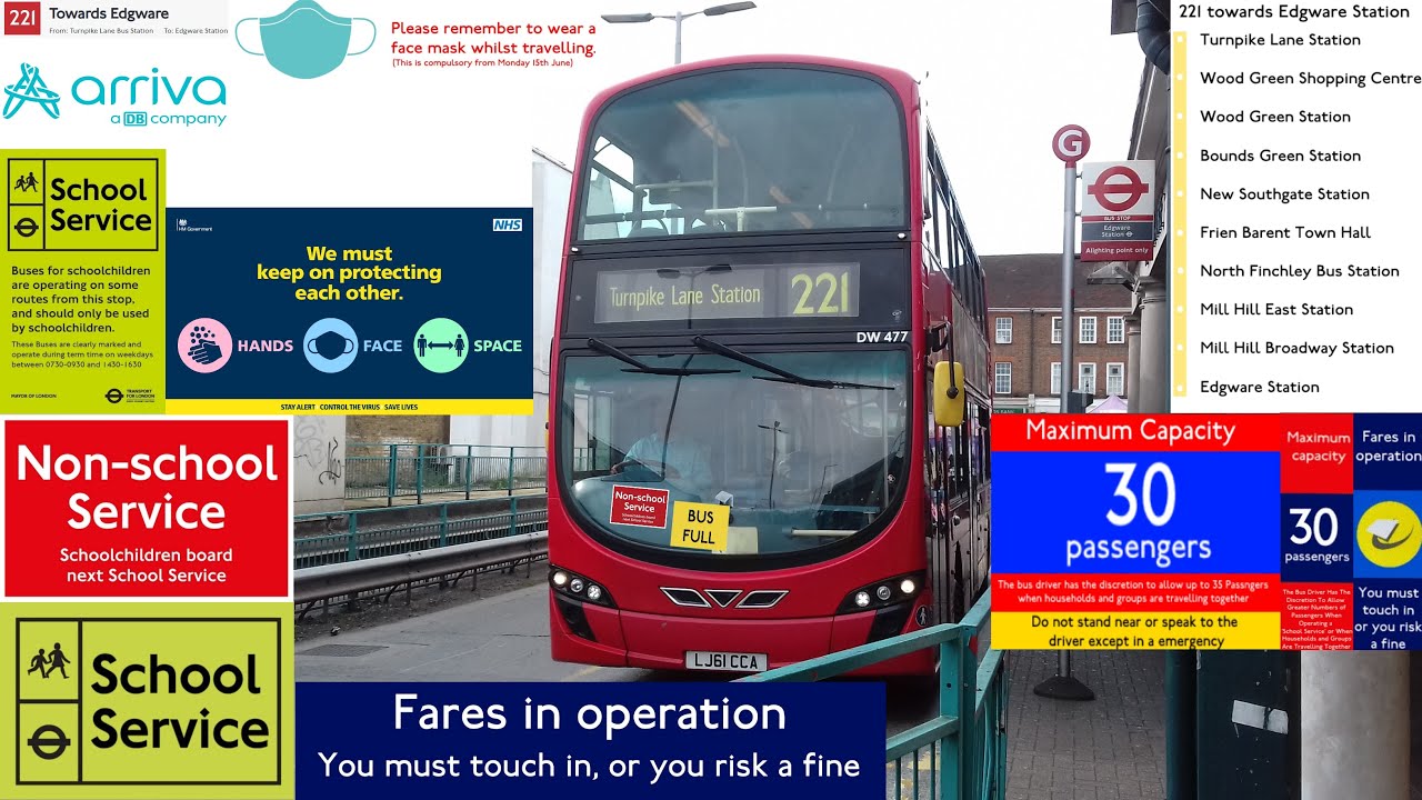 Full Route Visual | London Bus Route 221 Turnpike Lane Station to ...