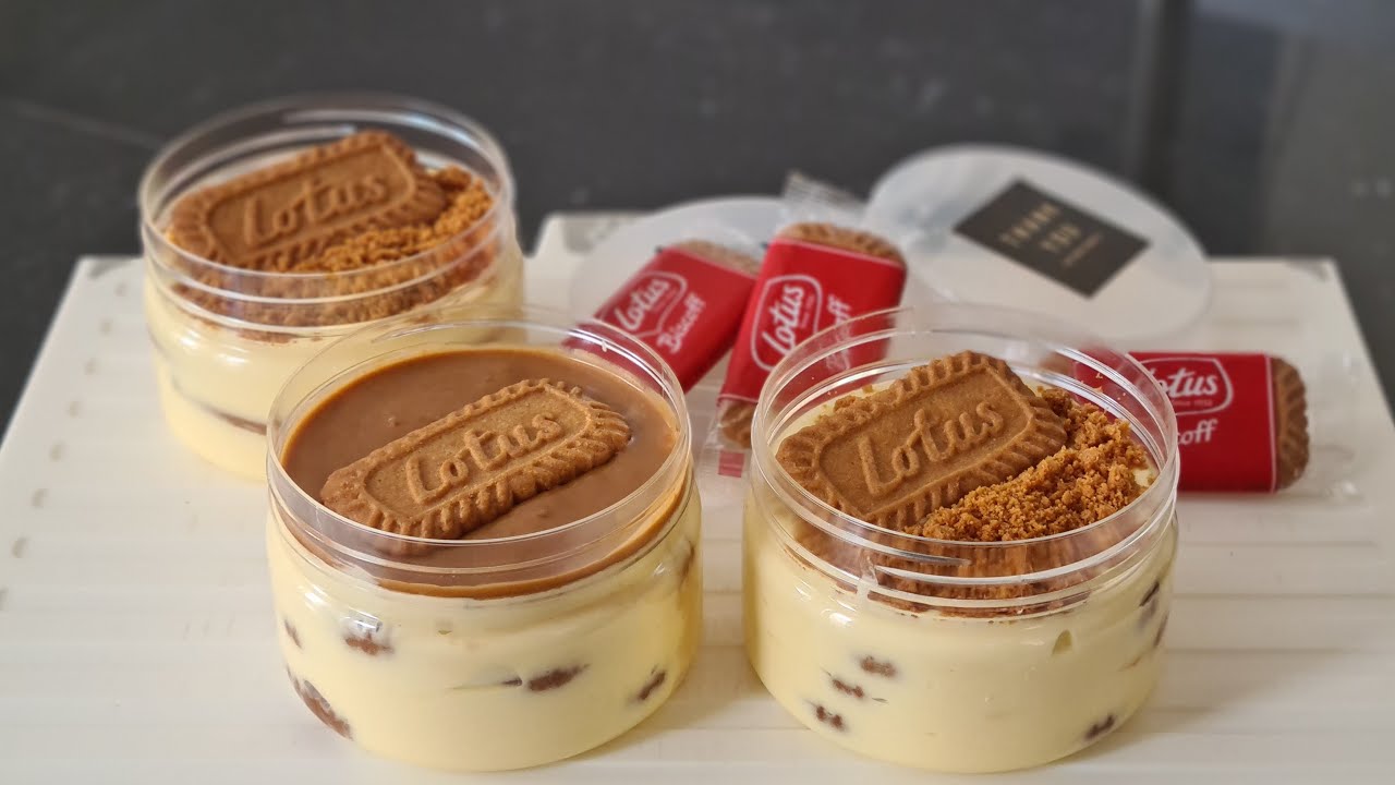 Tanpa oven! Tiramisu cheesecuit Lotus dessert cup, super easy ...