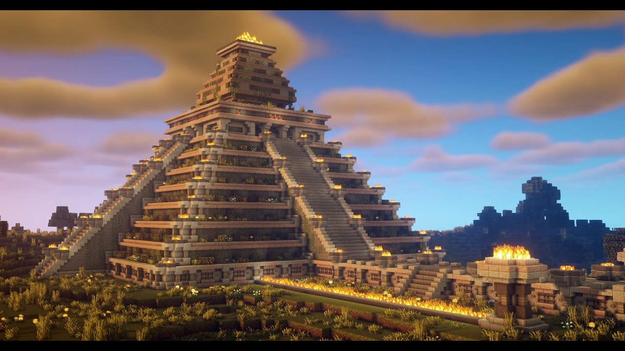 Minecraft Building An Aztec Pyramid Timelapse - YouTube