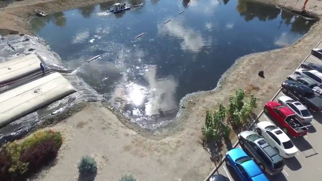 Lake Water Restoration - Equalization Basin Cleanup - YouTube