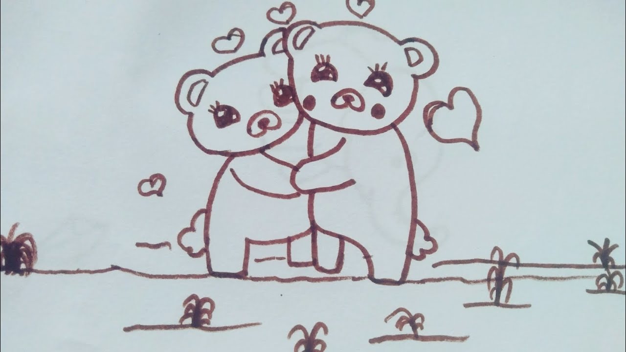 Easy drawing friendship bear /step by step bear drawing /bear #art # ...