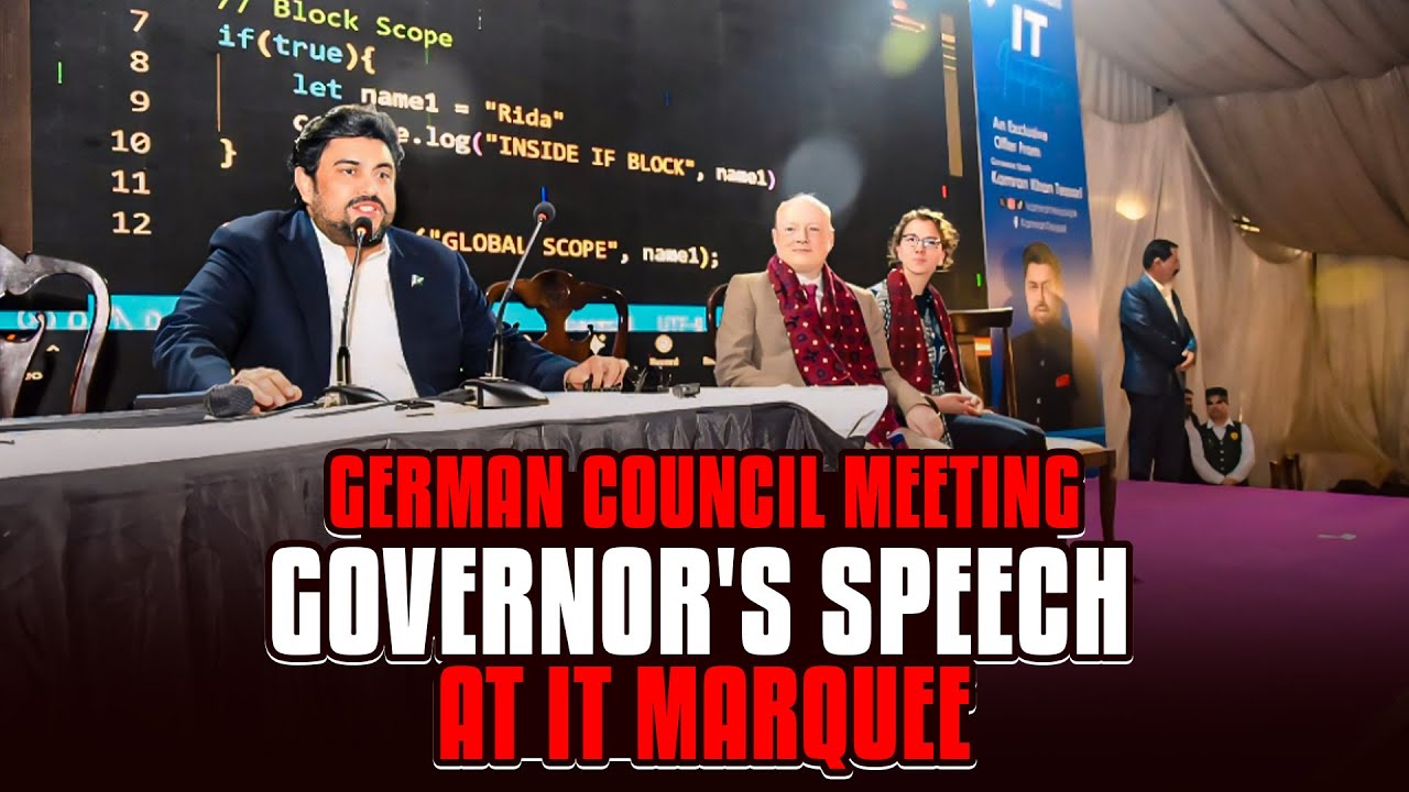 German Council Meeting Governor's Speech at IT Marquee | Kamran Khan ...