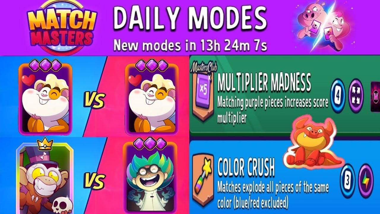 Daily Modes Multiplier Madness | Color Crush | Match Masters - YouTube