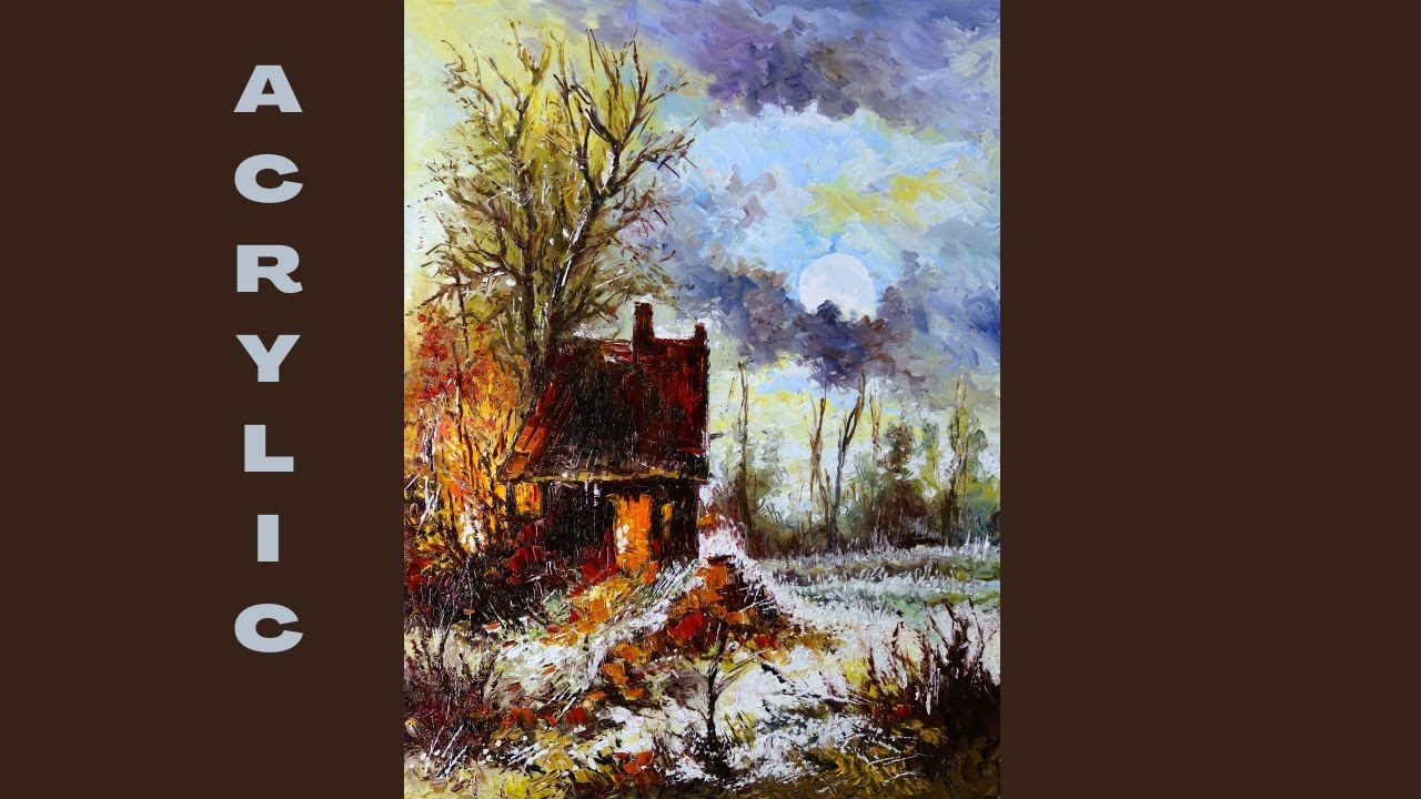 Acrylbild Landschaft malen, Tutorial - YouTube