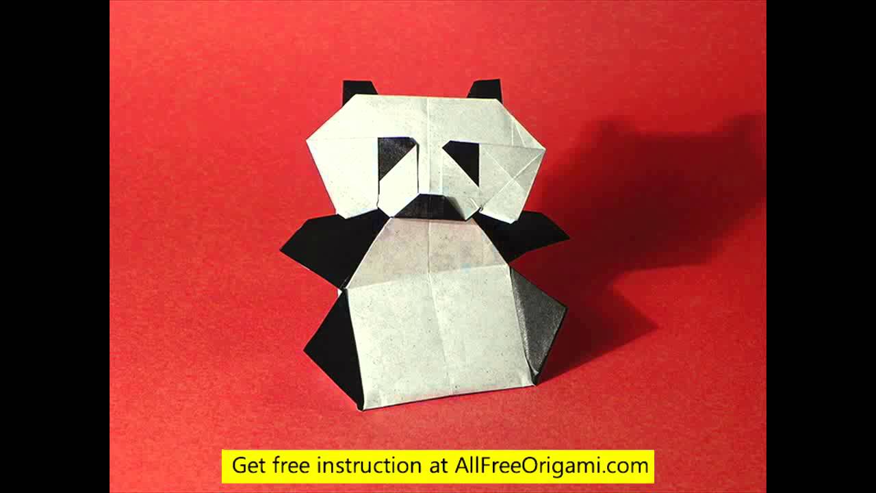 origami panda bookmark - YouTube