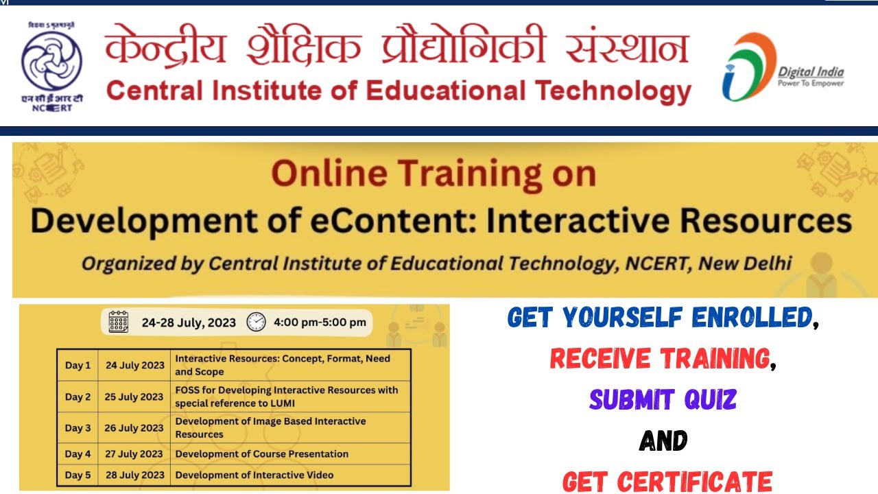 5 days training program on "Development of E-content: Interactive ...