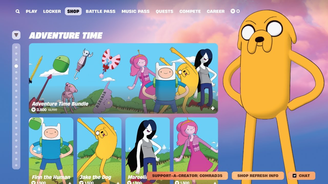 Fortnite Adventure Time Skins Bundle Item Shop - YouTube