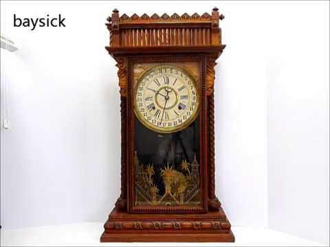 Antique NEW HAVEN CLOCK CO. Benworth Parlor Calendar -baysick- - YouTube