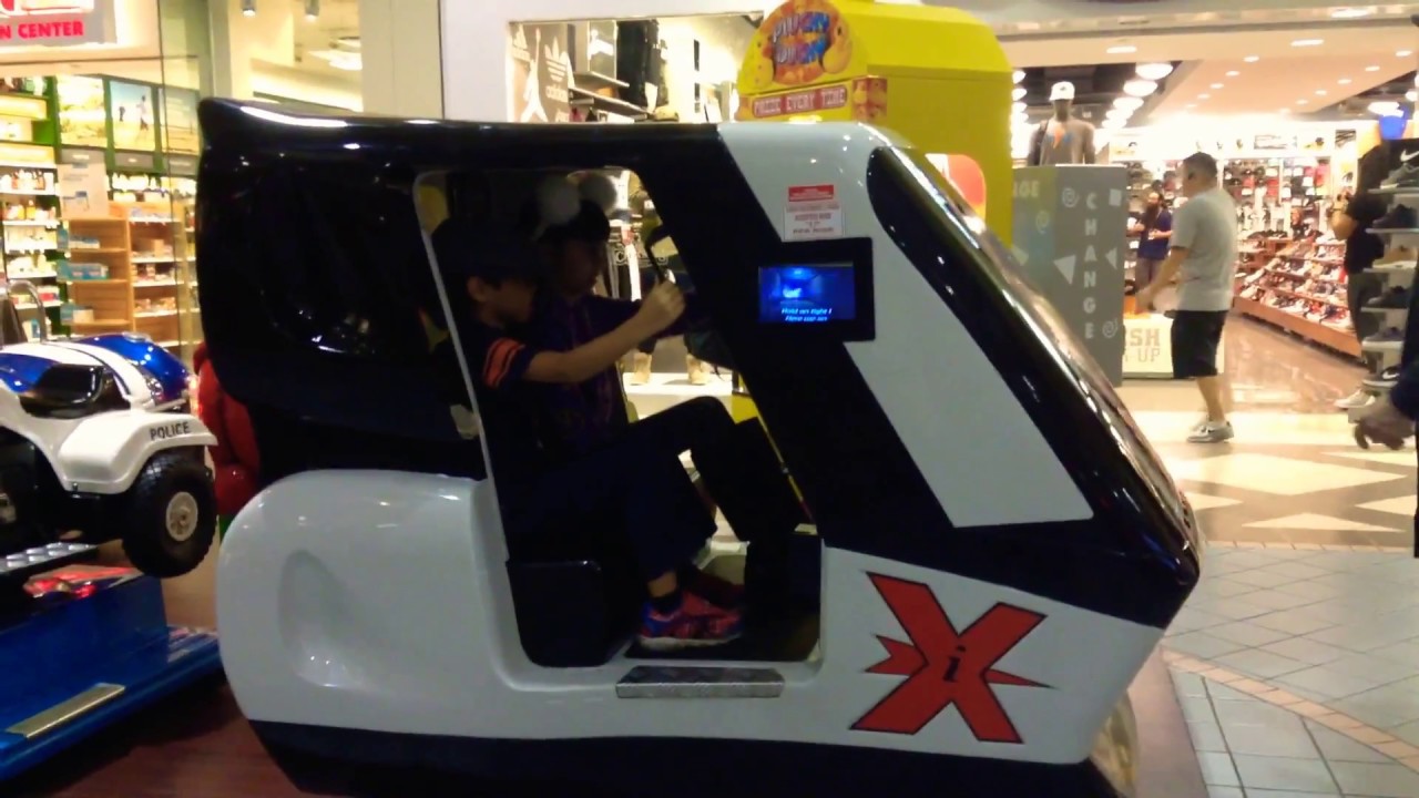 Riding a Futuristic Car in The Mall Simulation Ride in The Mall - YouTube