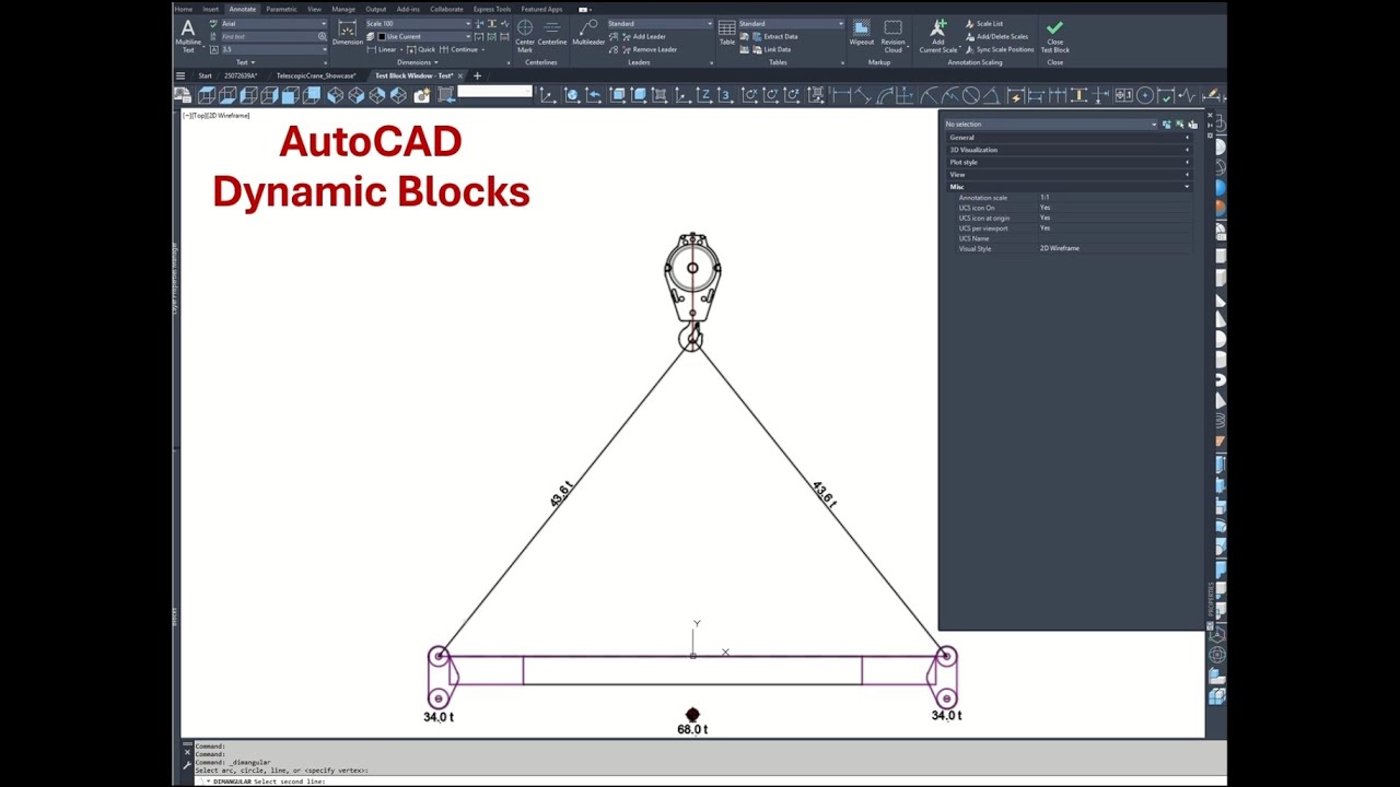 Creating AutoCAD Dynamic Block for Lift Plan - Sling Tension Part 2 ...
